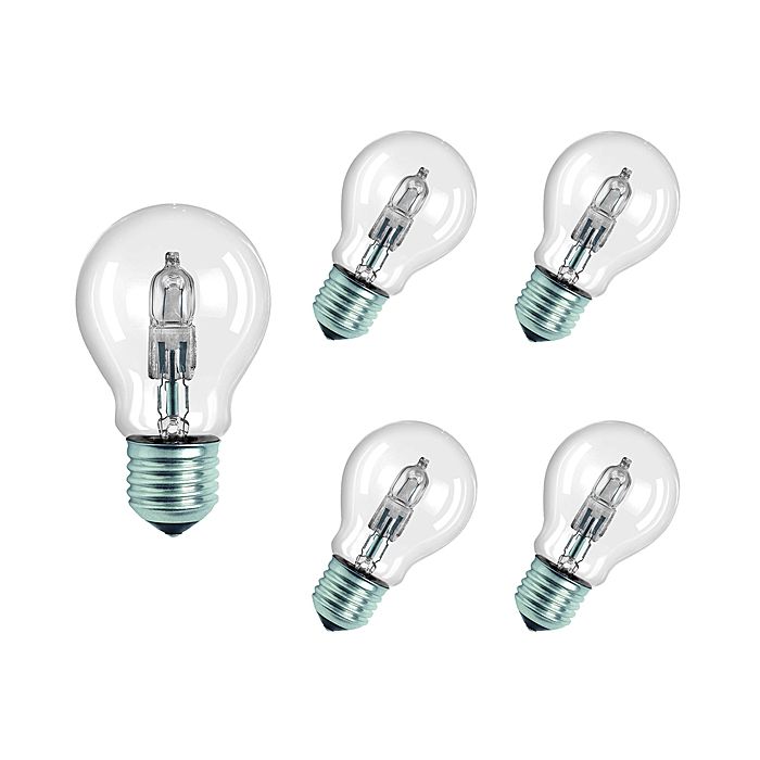 5x Low Energy Halogen Light Bulb GLS 28W E27