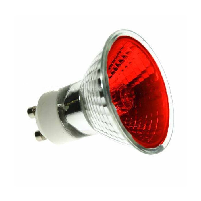 Red GU10 Halogen Spotlight 240V 50W PAR16 Crompton,Sylvania,