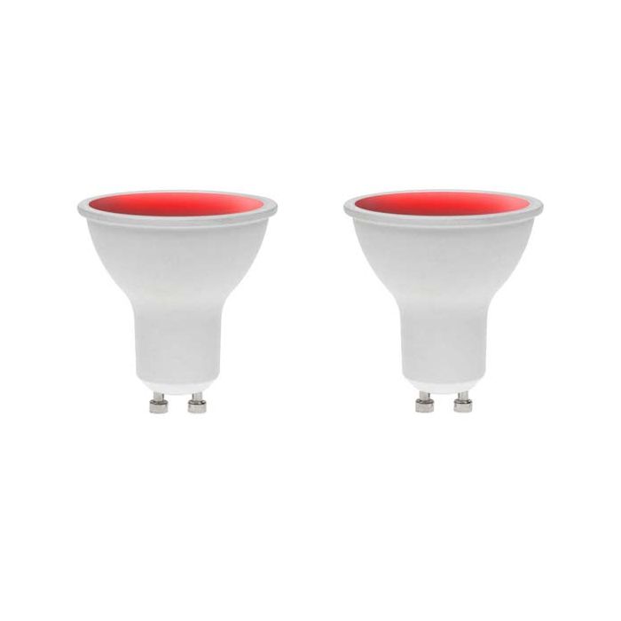 LED GU10 RED 7W 240V DIMMABLE (2 PACK)